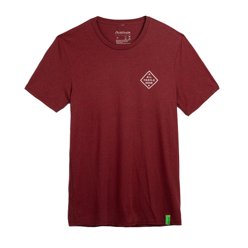 Camp AllTrails Badge Tee - Dark Red – AllTrails Gear Shop